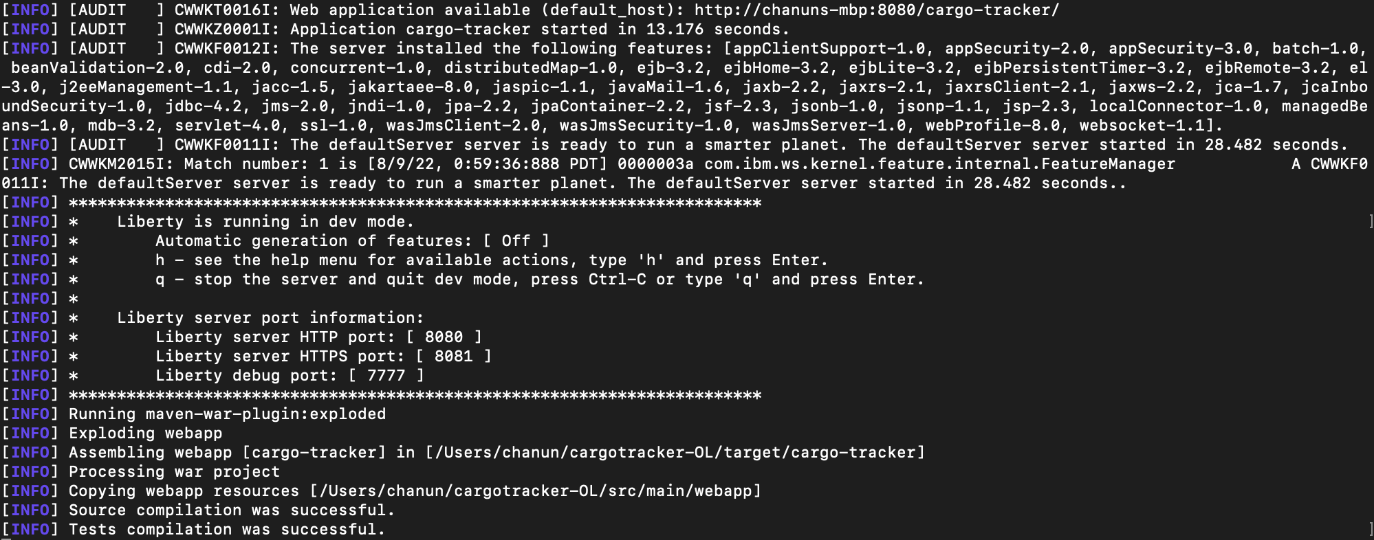Try out Eclipse Cargo Tracker, an enterprise-level Jakarta EE application, with Open Liberty ...